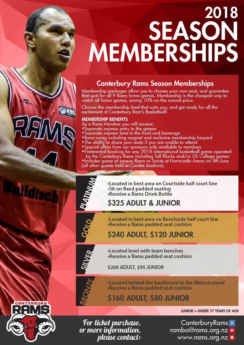 Canterbury Rams • Season Memberships